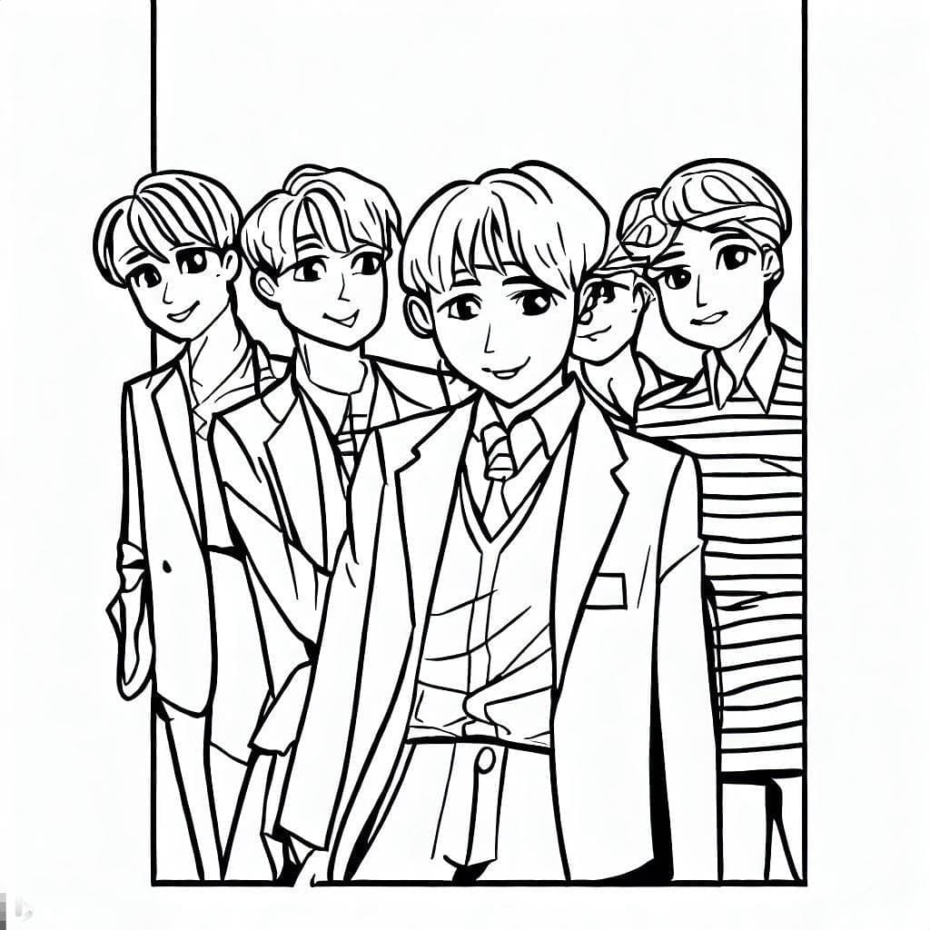 Kolorowanka Ch opcy W Bts Kolorowanie Pobierz Wydrukuj Lub Pokoloruj