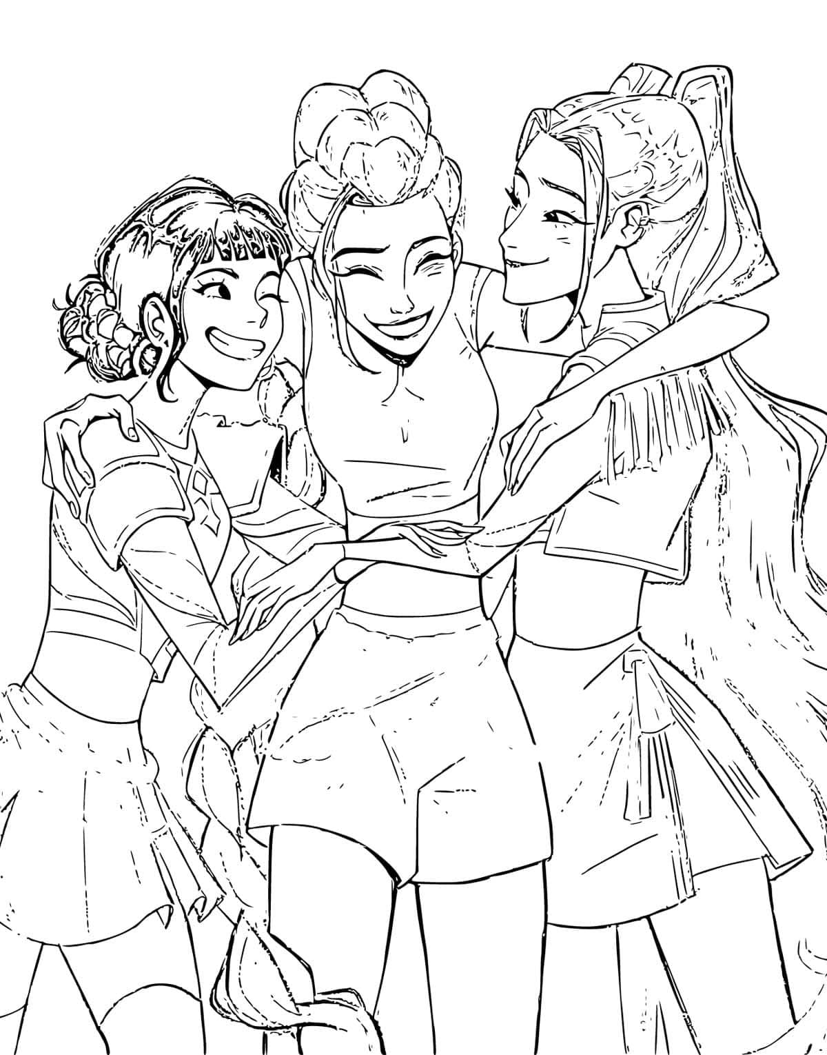 Kolorowanka Narysuj KPop Demon Hunters Uroczy. Pobierz, wydrukuj lub pokoloruj online już teraz!