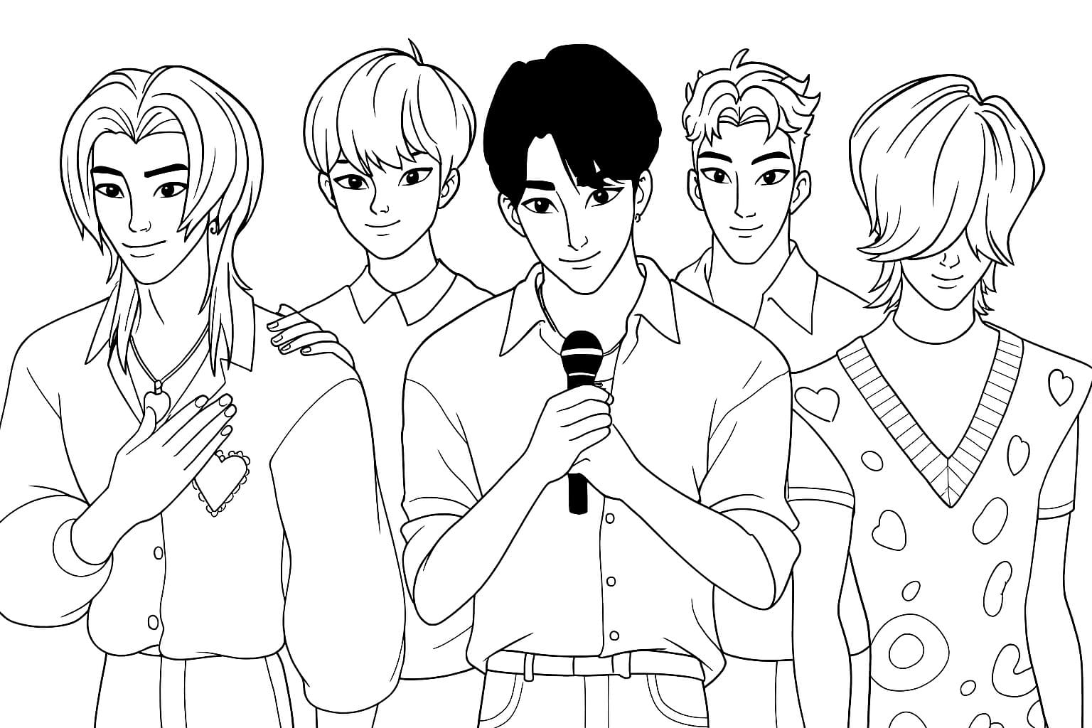 Kolorowanki KPop Demon Hunters do druku - Kolorowankidodruku.Com