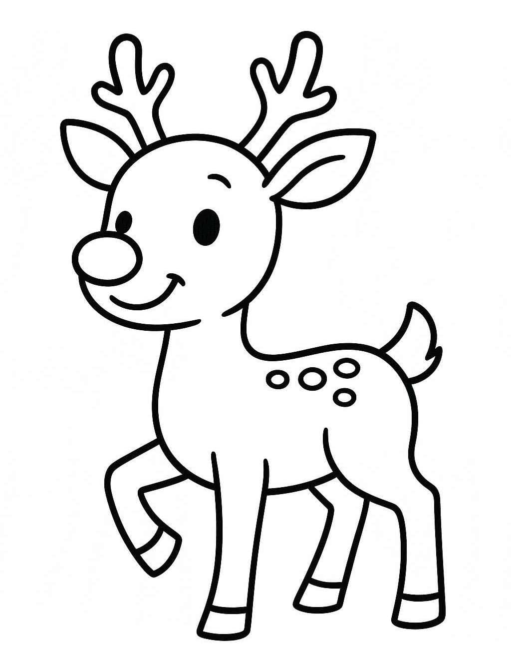 Kolorowanka Narysuj Renifer Rudolf bezpłatny dla dzieci. Pobierz ...