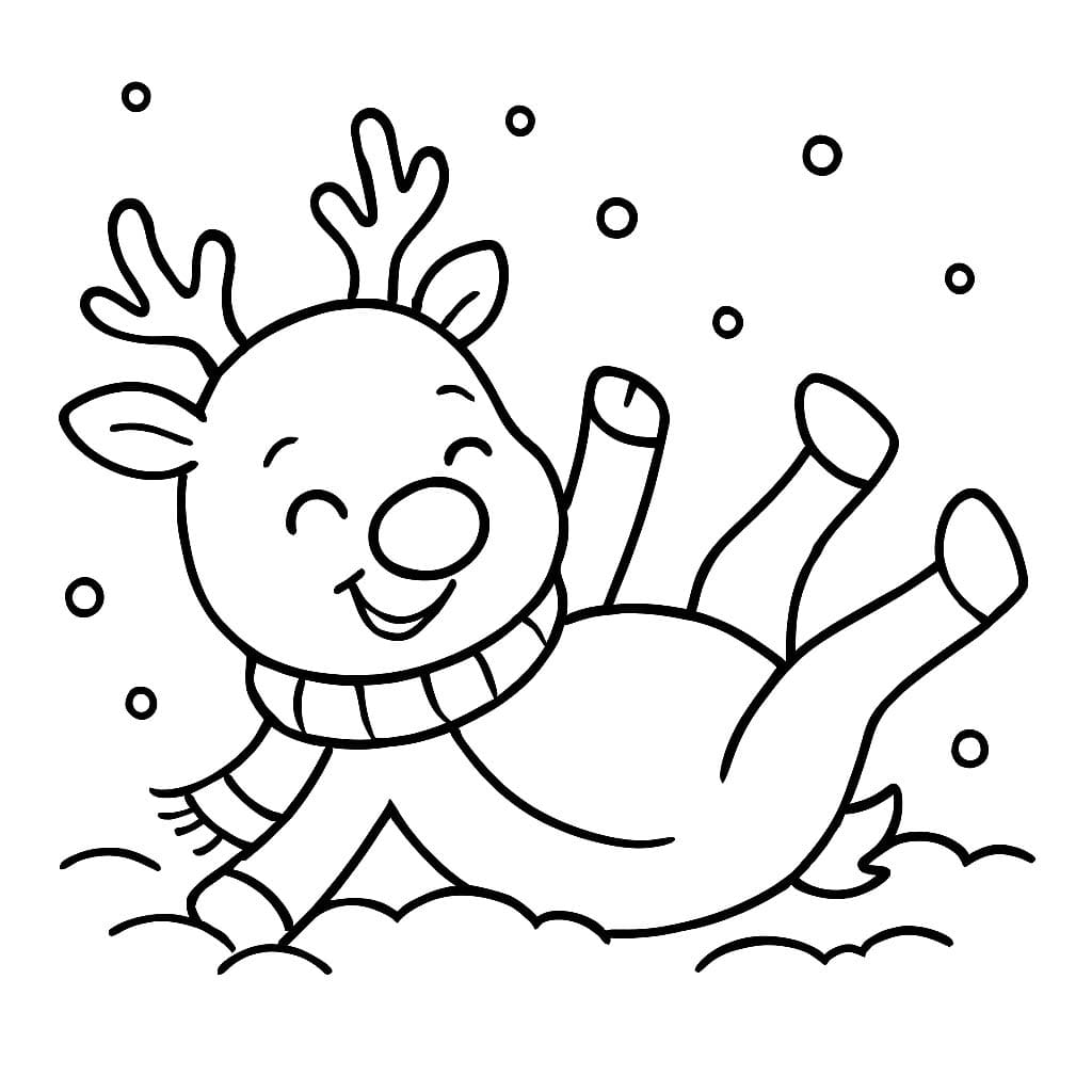 Kolorowanka Narysuj Renifer Rudolf bezpłatny dla dzieci. Pobierz ...