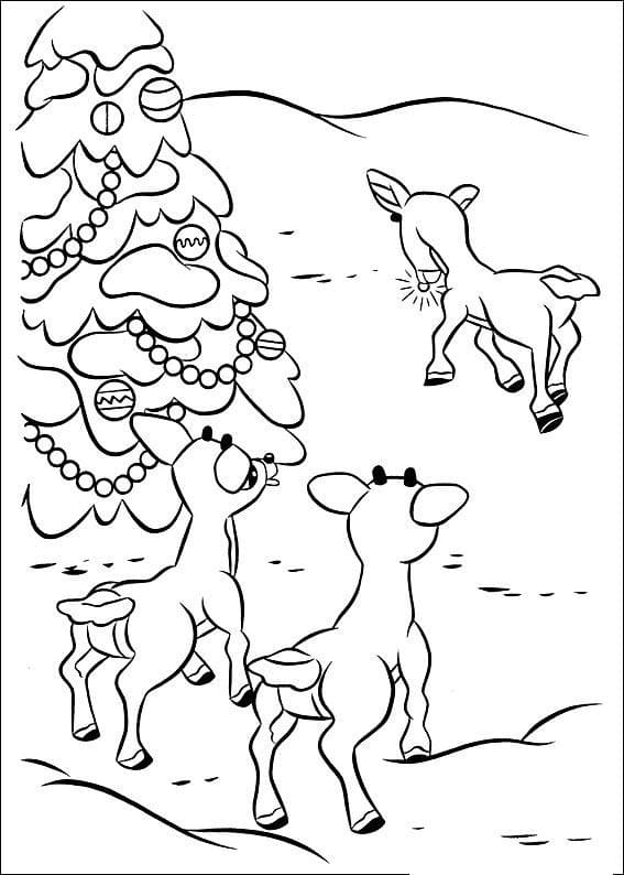 Kolorowanka Narysuj Renifer Rudolf bezpłatny wydruku łatwy. Pobierz ...