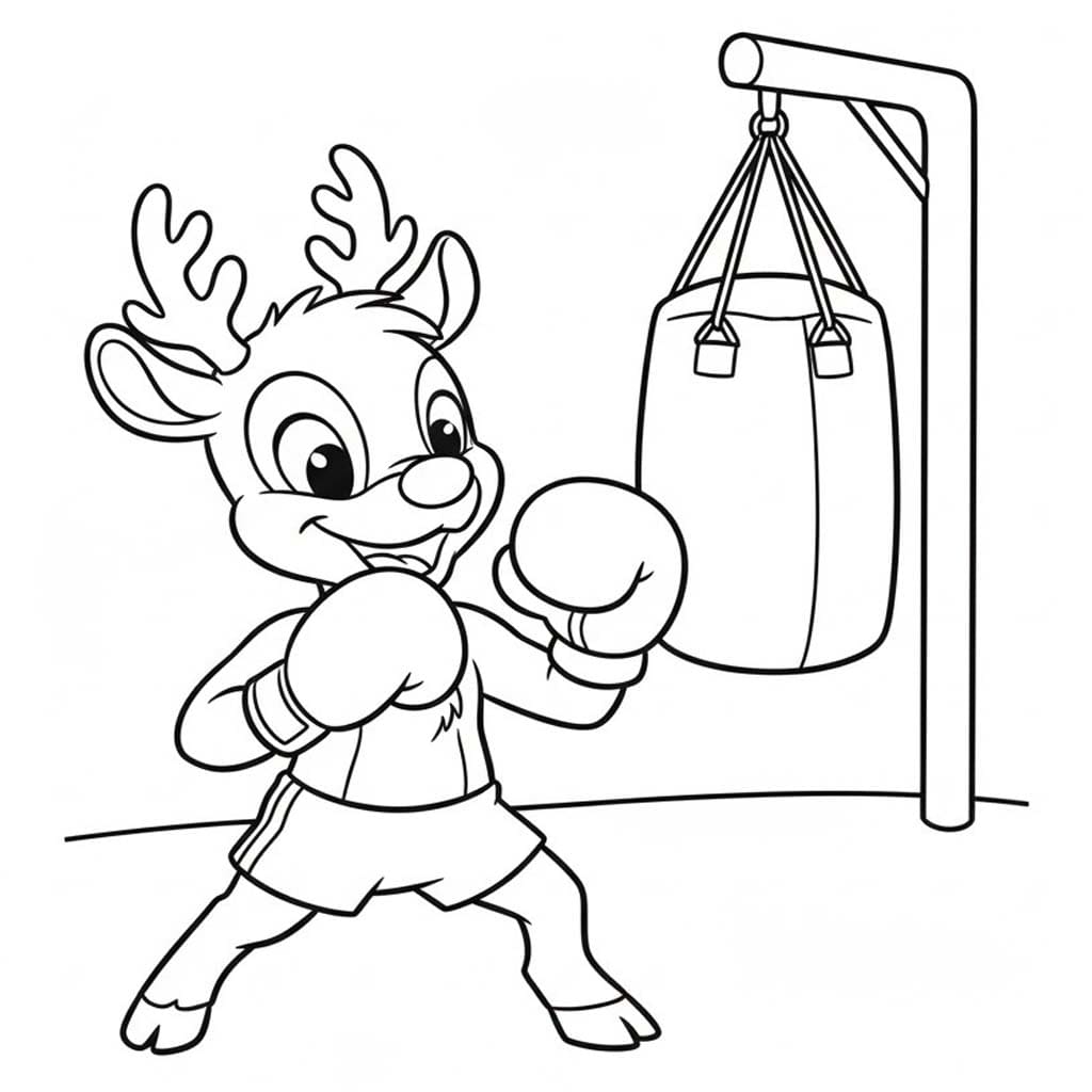 Kolorowanka Narysuj Renifer Rudolf dla dzieci. Pobierz, wydrukuj lub ...