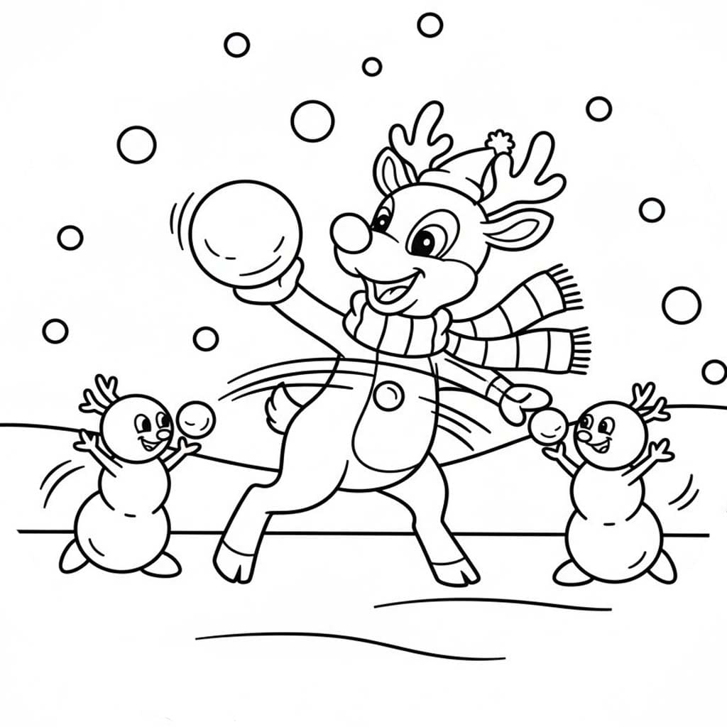 Kolorowanka Narysuj Renifer Rudolf podstawowy. Pobierz, wydrukuj lub ...